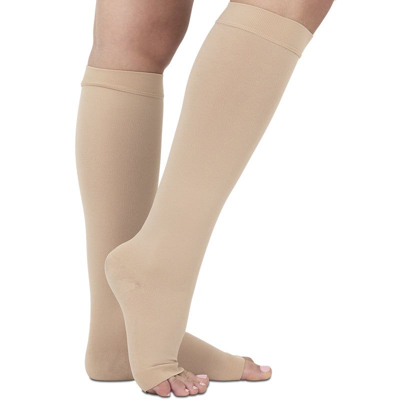 Knee High Open Toe Graduated Compression Stockings 20-30mmHg — Vive Health