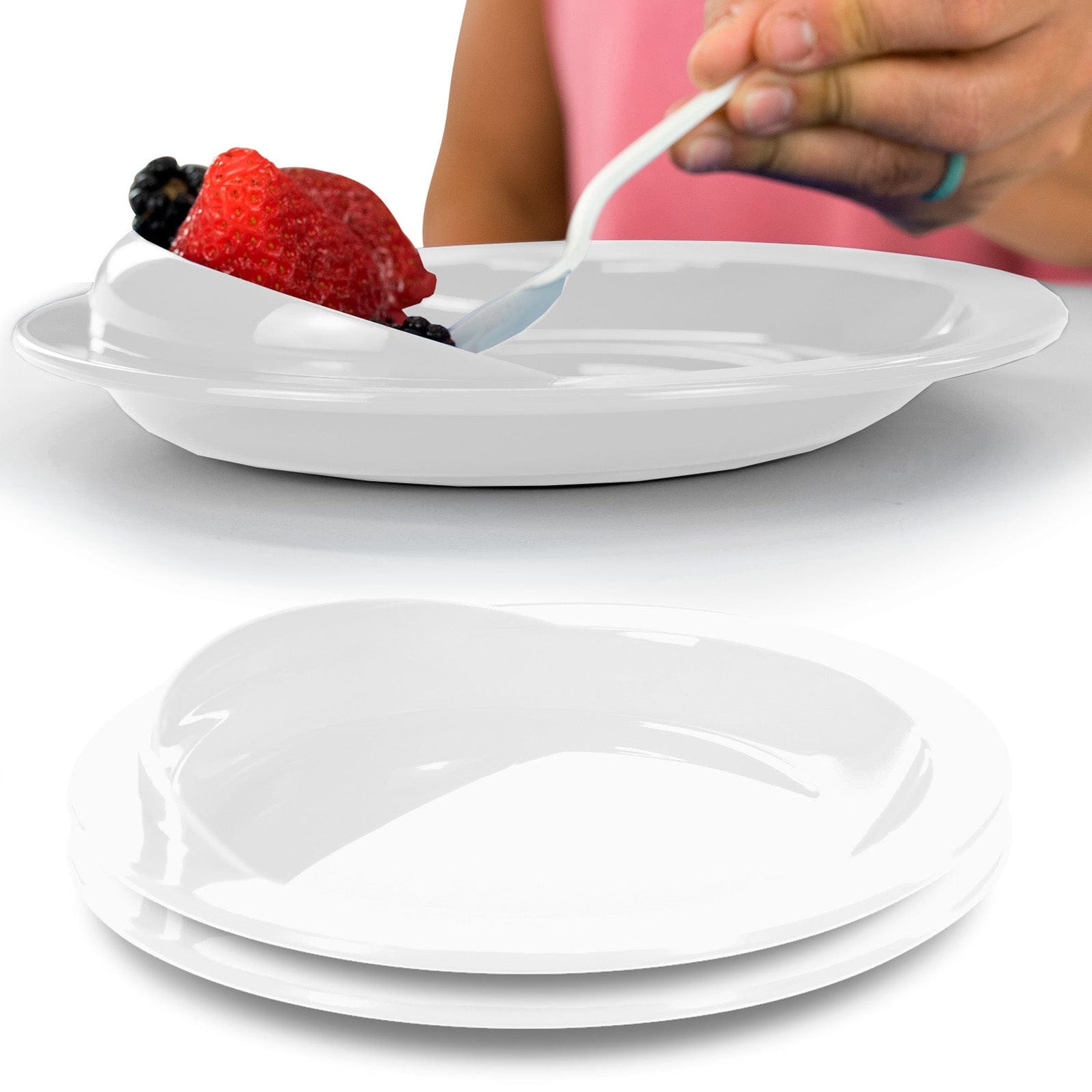 Scoop Plate (2 Pack) - Spill Proof Rehab Dining Ware — Vive Health