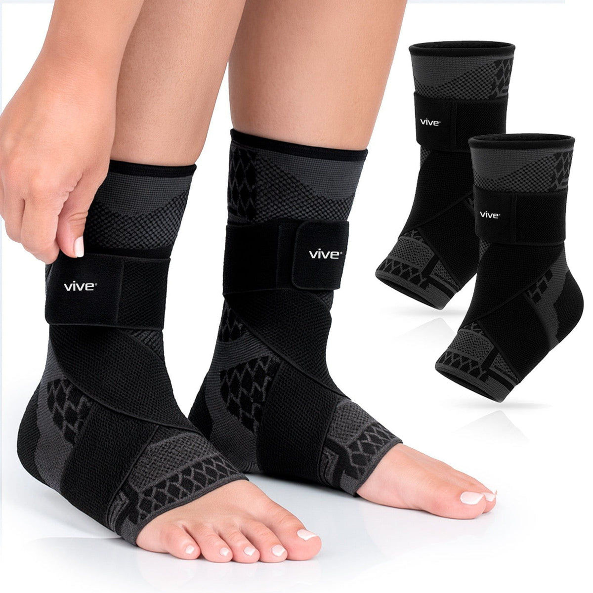 Ankle Sleeves with Straps - Adjustable Compression — Vive Health