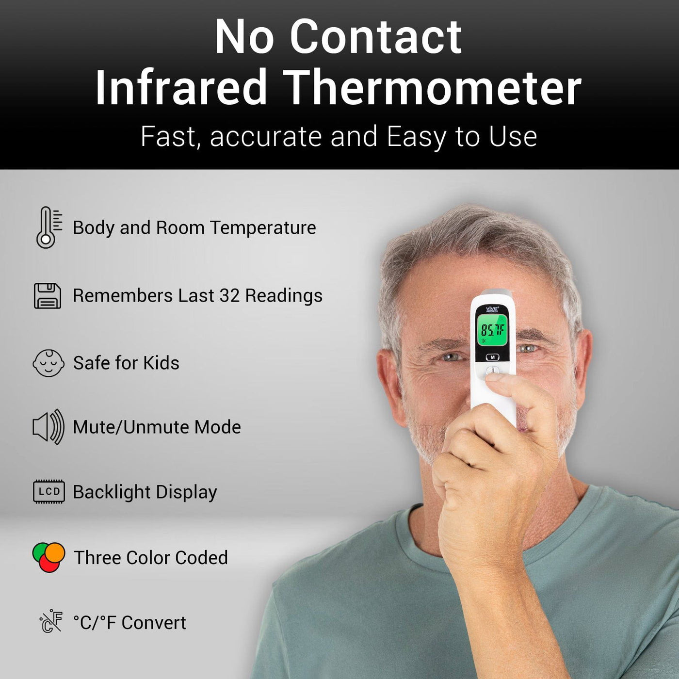 Infrared Thermometer – Accurate Contact-Free Readings — Vive Health