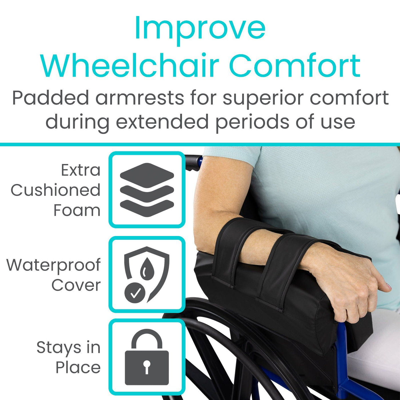 Lateral Wheelchair Armrest - Enhanced Padding — Vive Health