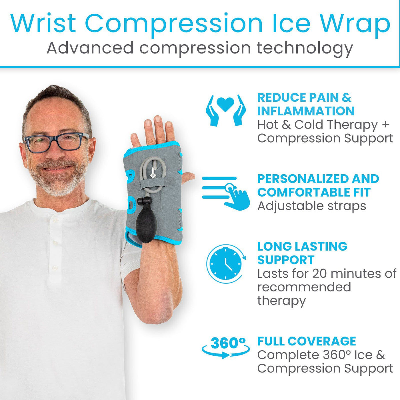 Wrist Compression Ice Wrap - Cold Therapy for Pain — Vive Health
