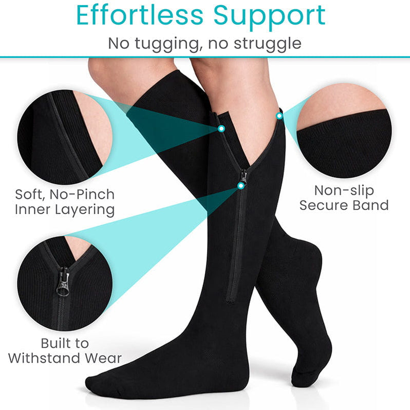 Zippered Compression Stockings - Easy To Put On — Vive Health