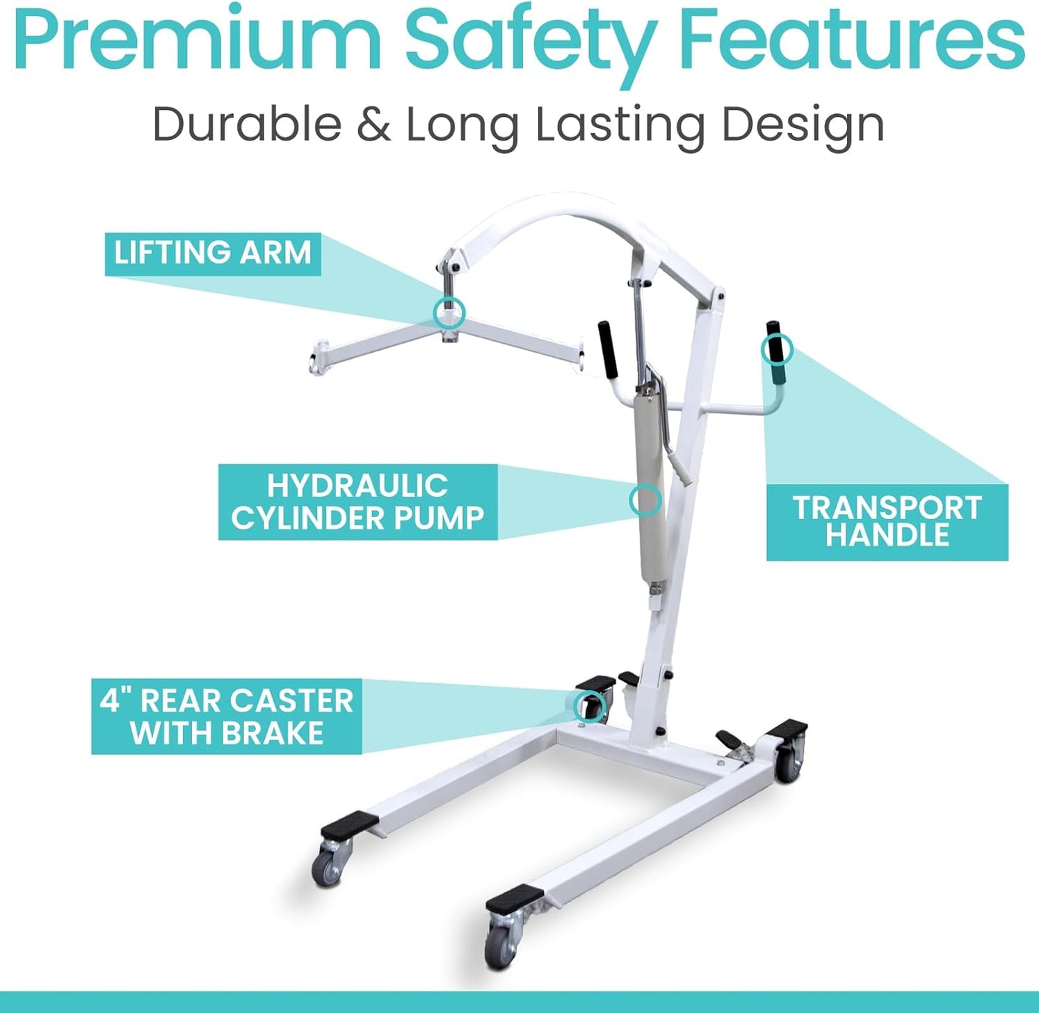 Hydraulic Patient Lift for Home Use - 400 lbs | Vive — Vive Health