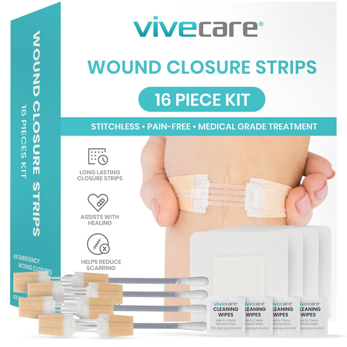 Wound Closure Kit - No Stitches Band Aid - Vive Health