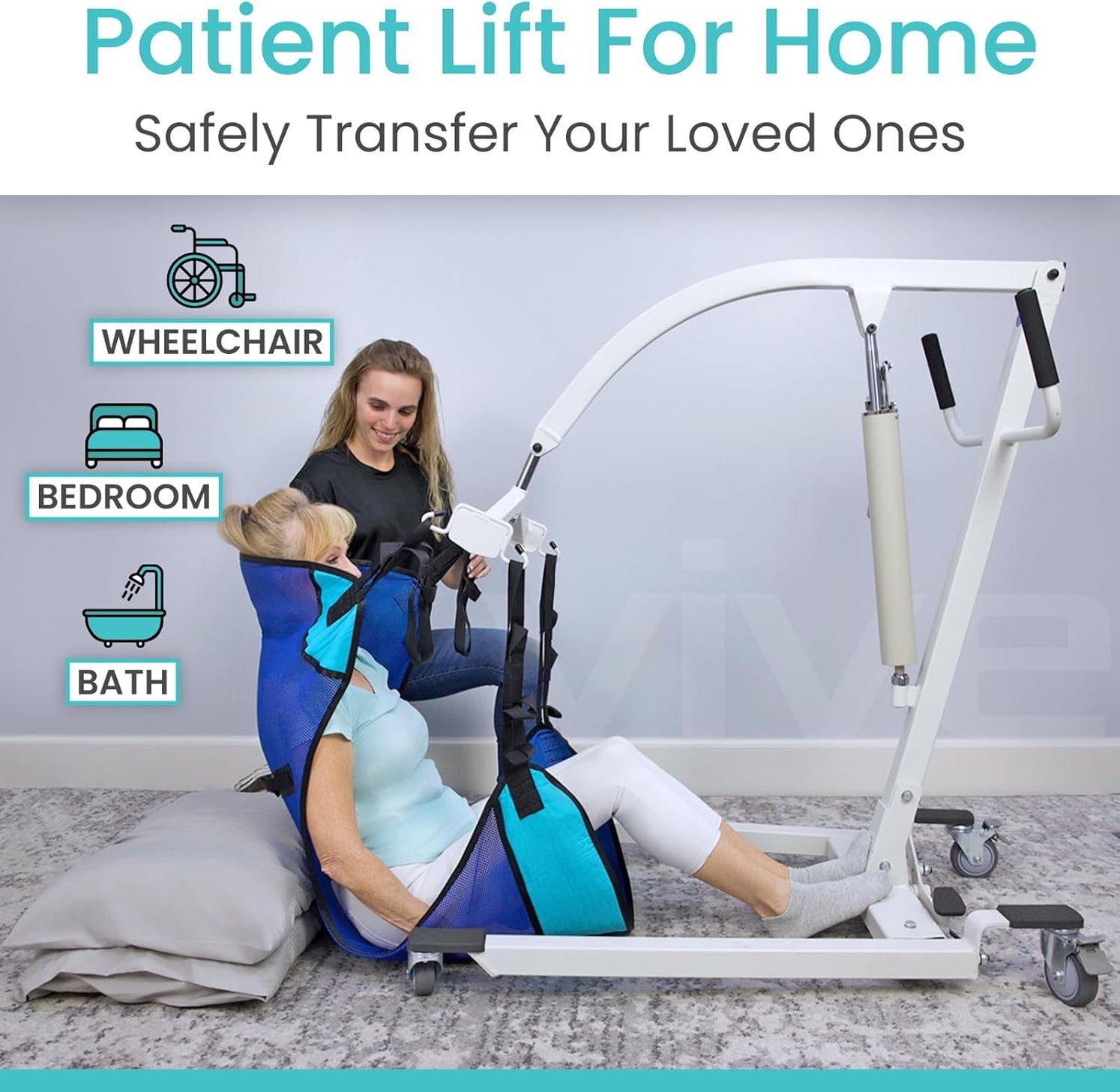Hydraulic Patient Lift for Home Use - 400 lbs | Vive — Vive Health