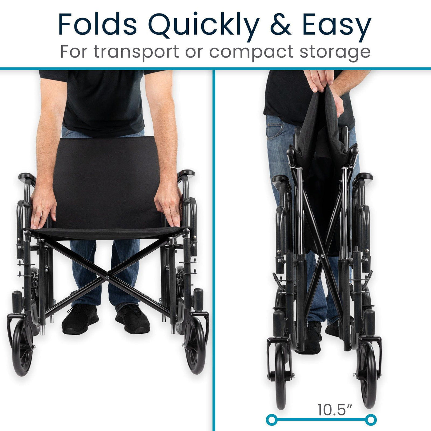 Bariatric Transport Wheelchair - Portable Design — Vive Health