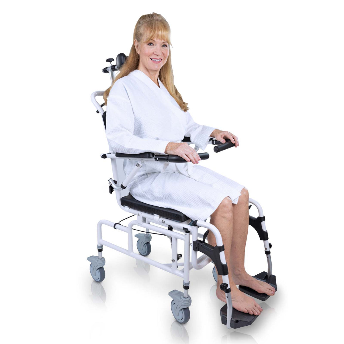 Reclining Shower Commode Transport Chair - Vive Health