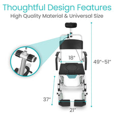 Reclining Shower Commode Transport Chair — Vive Health