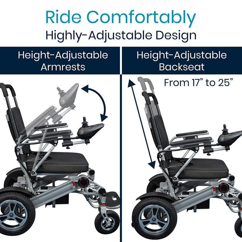 Foldable Electric Wheelchair with Cushioned Seat — Vive Health