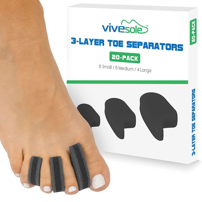 3-Layer Toe Separators - Soft Cushioning Foam - Vive Health