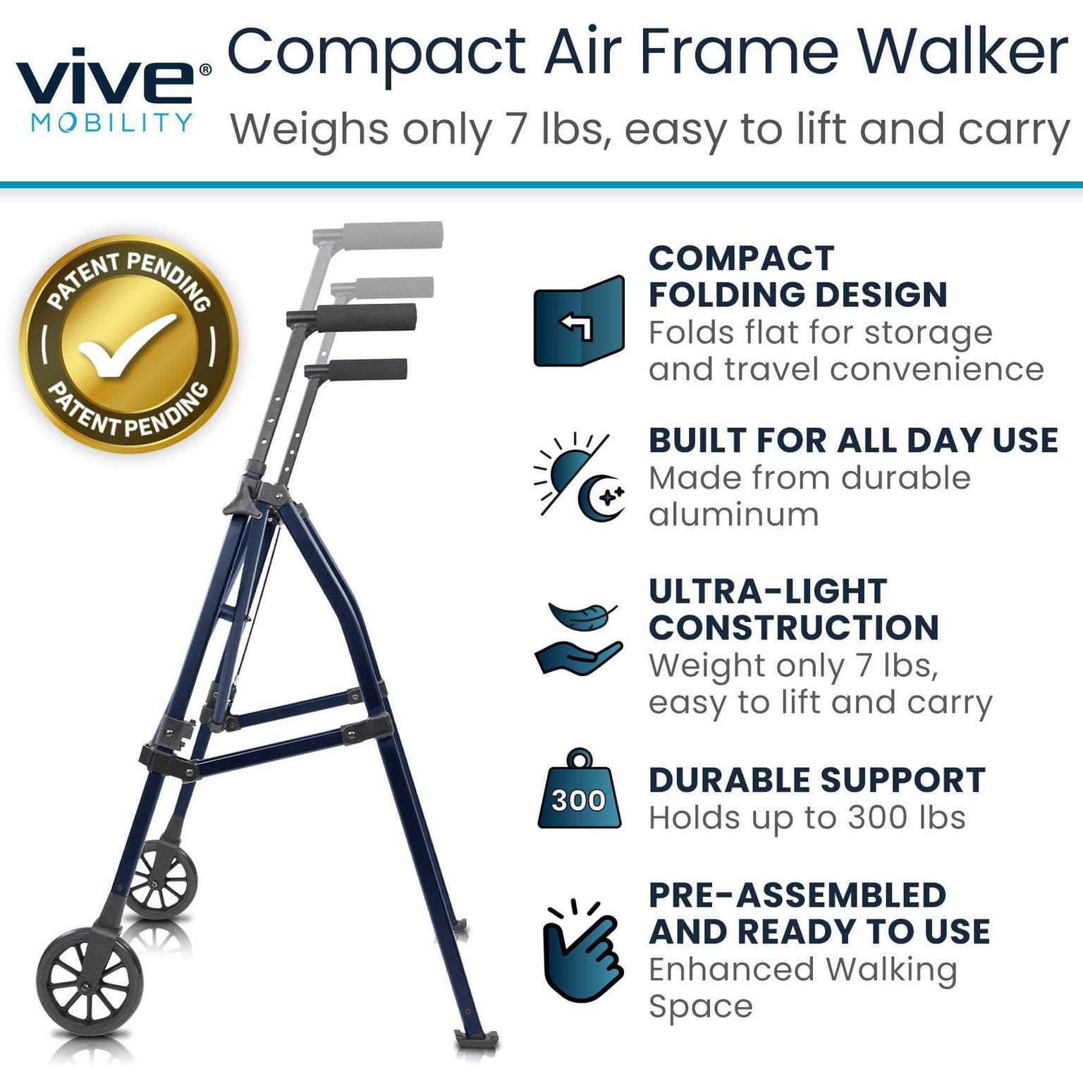 Rollator Walkers with Seat & Wheels — Vive Health