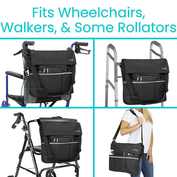 Wheelchair Bags - Storage Tote For Travel - Vive Health