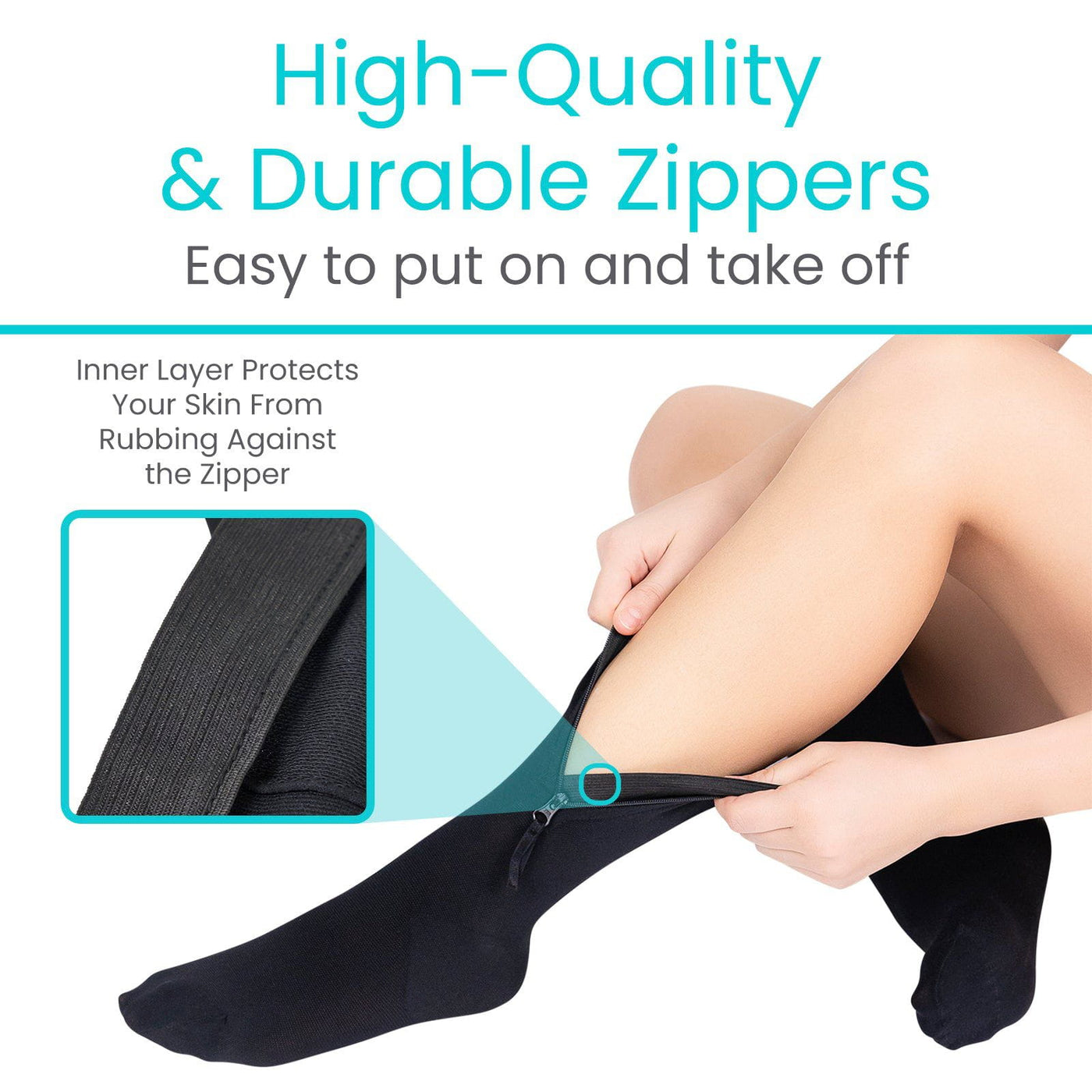 Zippered Compression Stockings - Easy To Put On — Vive Health