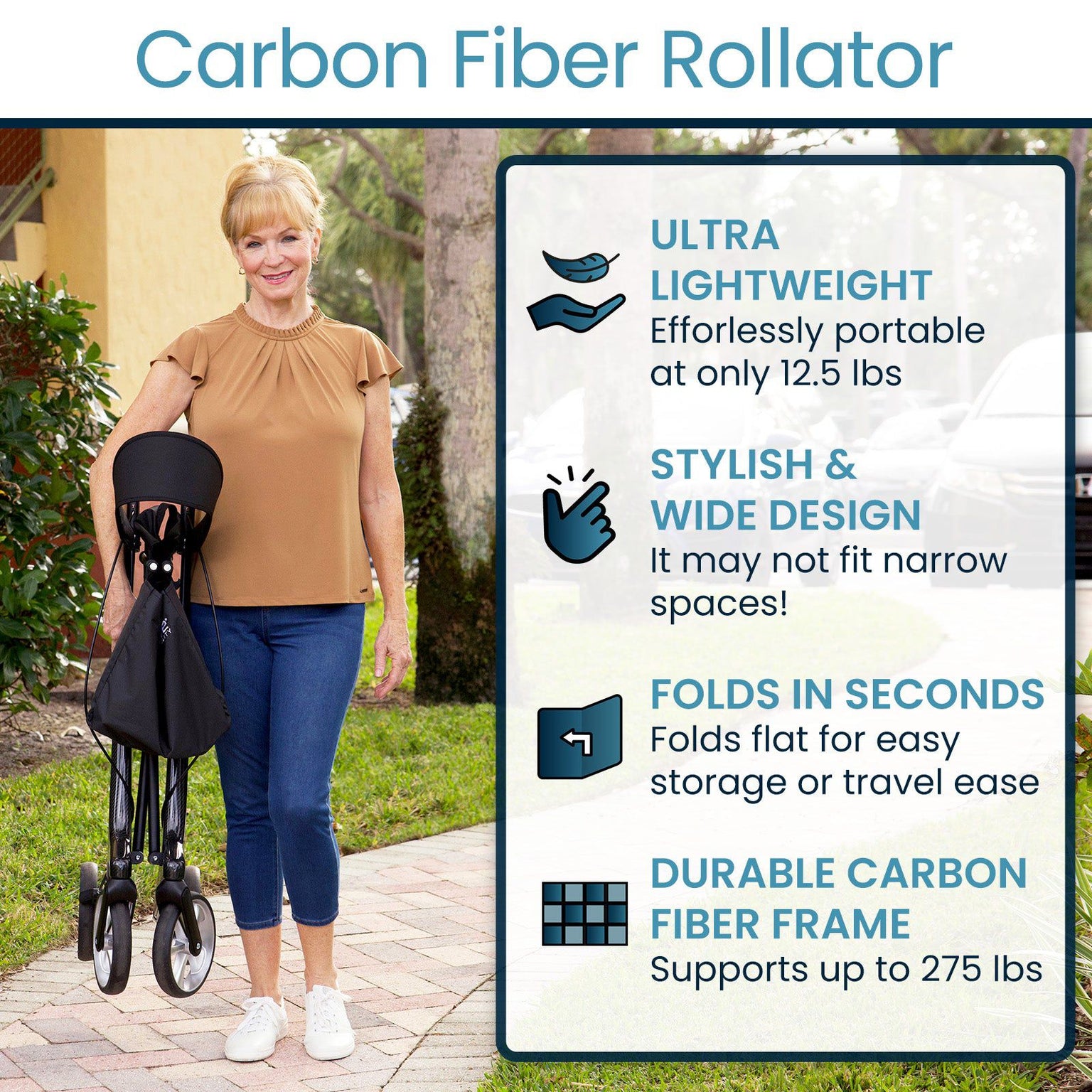 Rollator Walkers with Seat & Wheels — Vive Health