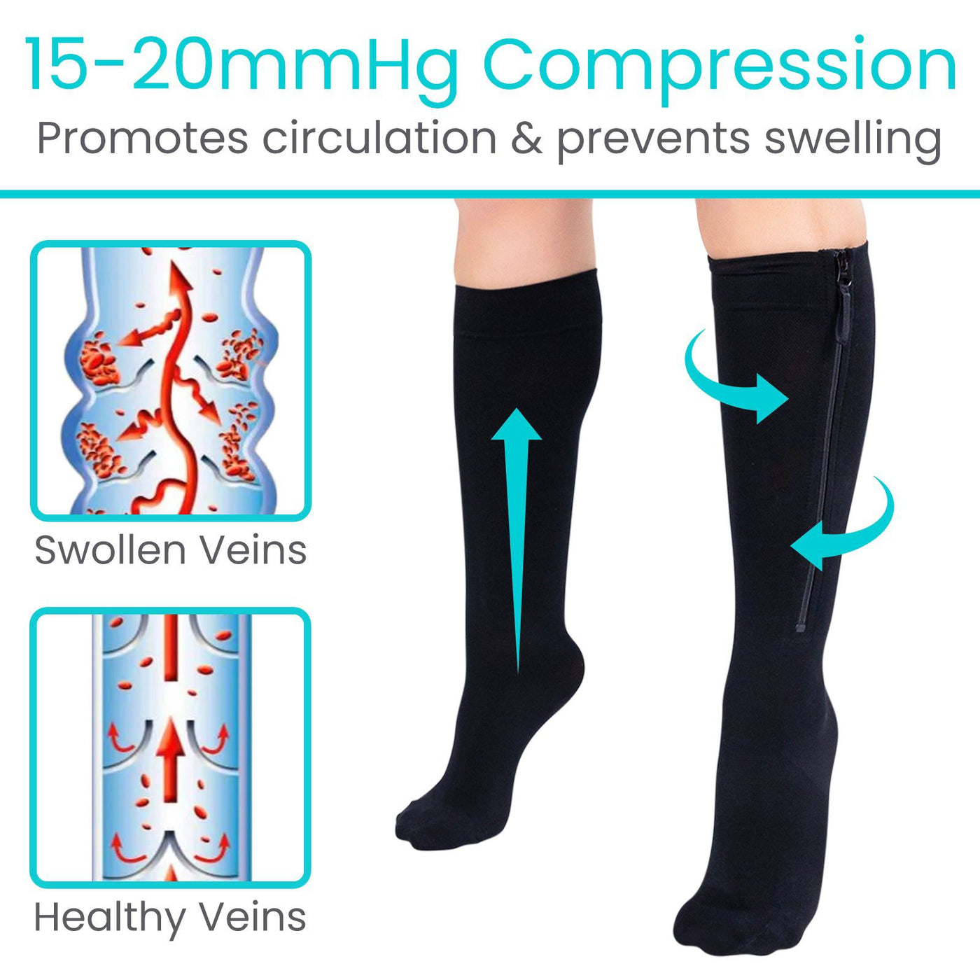 Zippered Compression Stockings - Easy To Put On — Vive Health