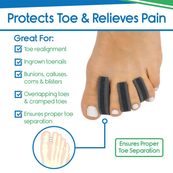 3-Layer Toe Separators - Soft Cushioning Foam - Vive Health
