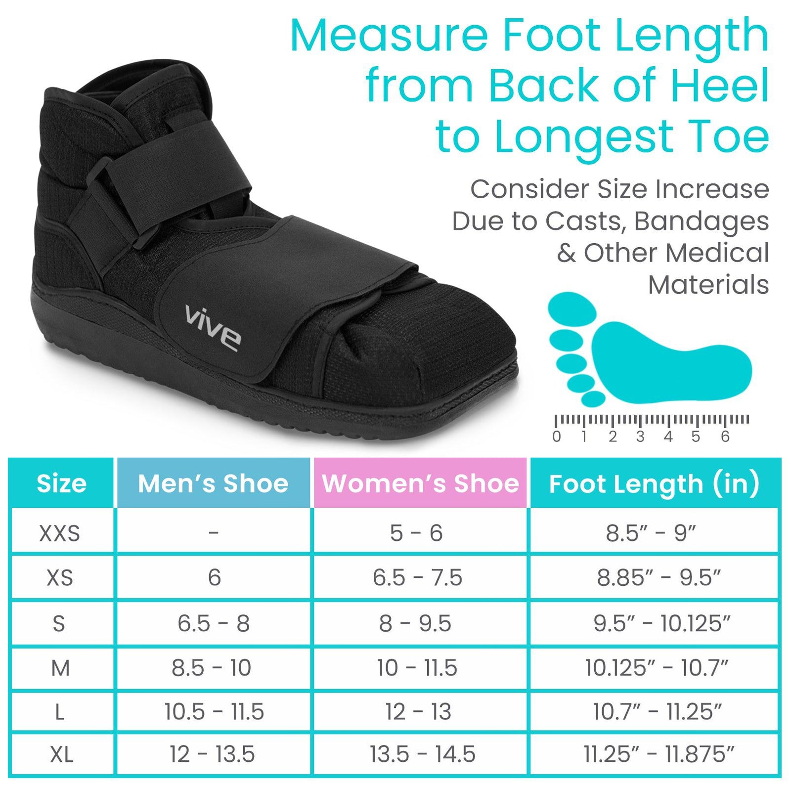 Closed Toe Post OP Shoe - Foot Brace Support — Vive Health