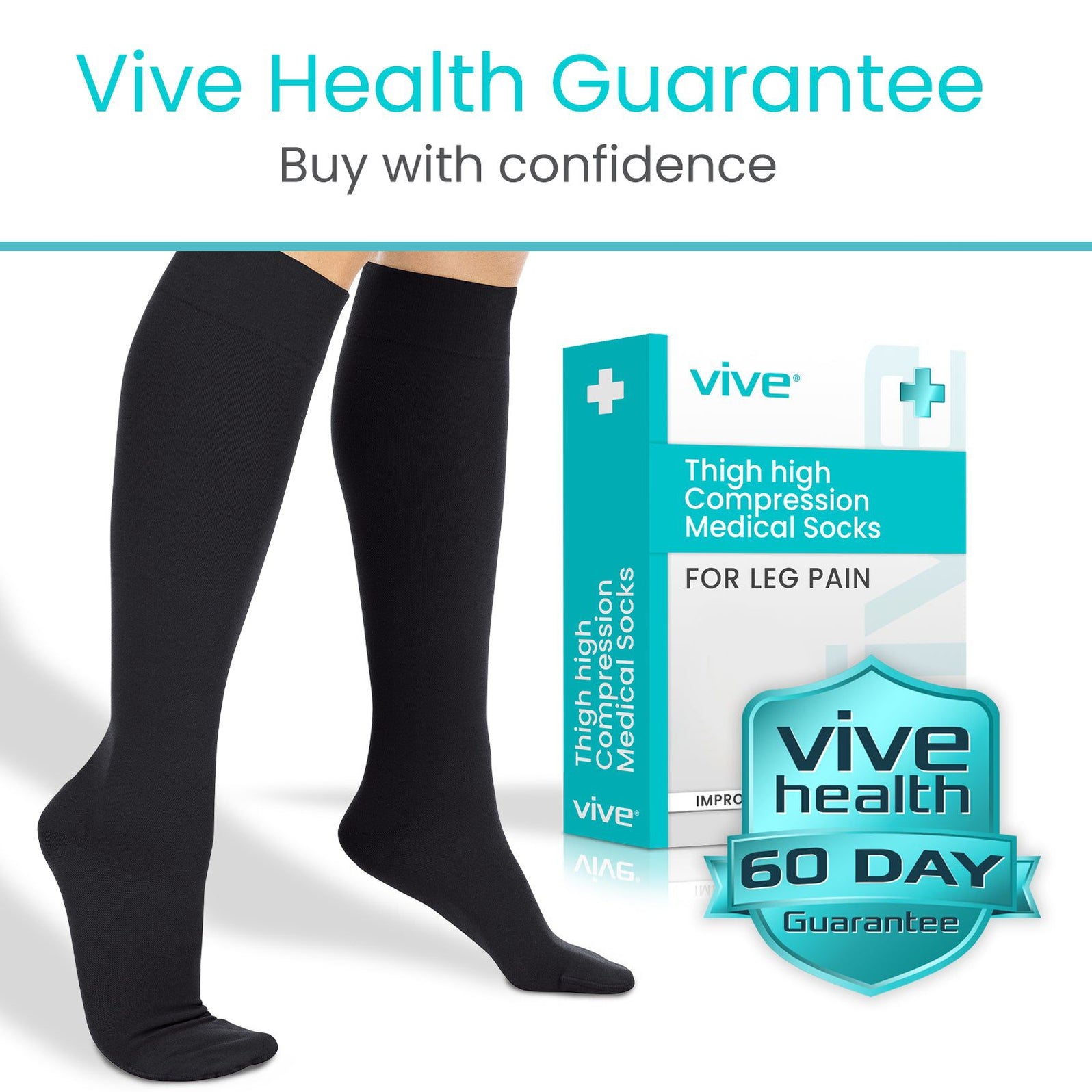Knee High Graduated Compression Stockings 20-30mmHg — Vive Health