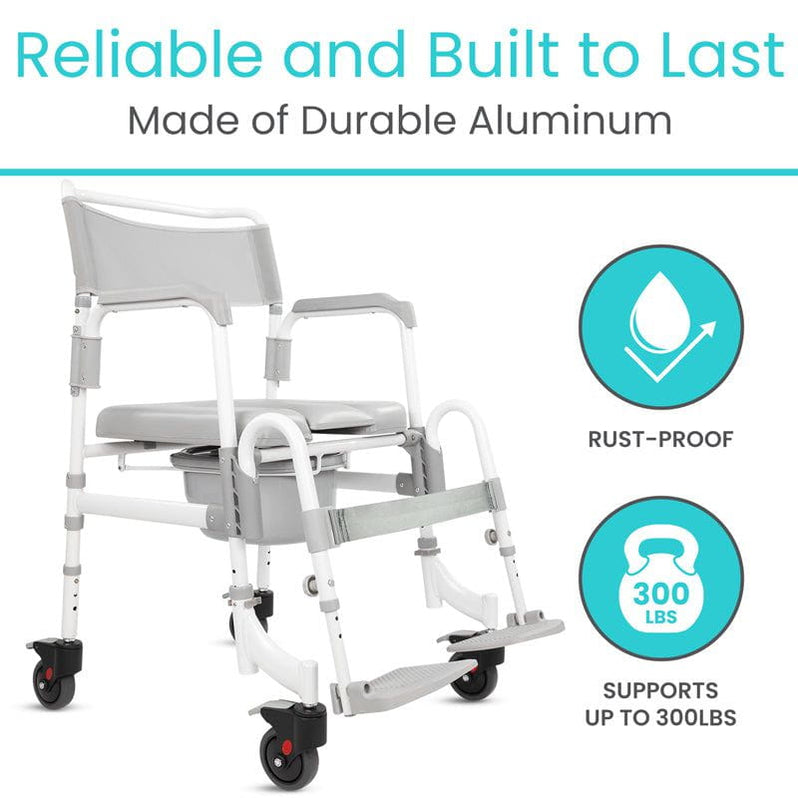 Shower Commode Transport Chair — Vive Health