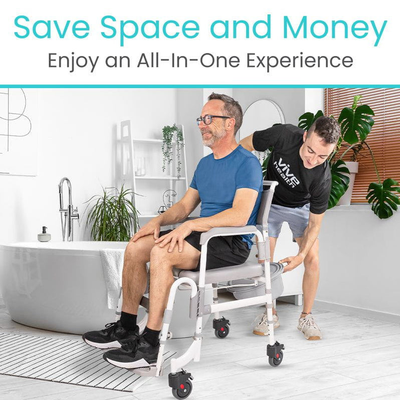Shower Commode Transport Chair — Vive Health