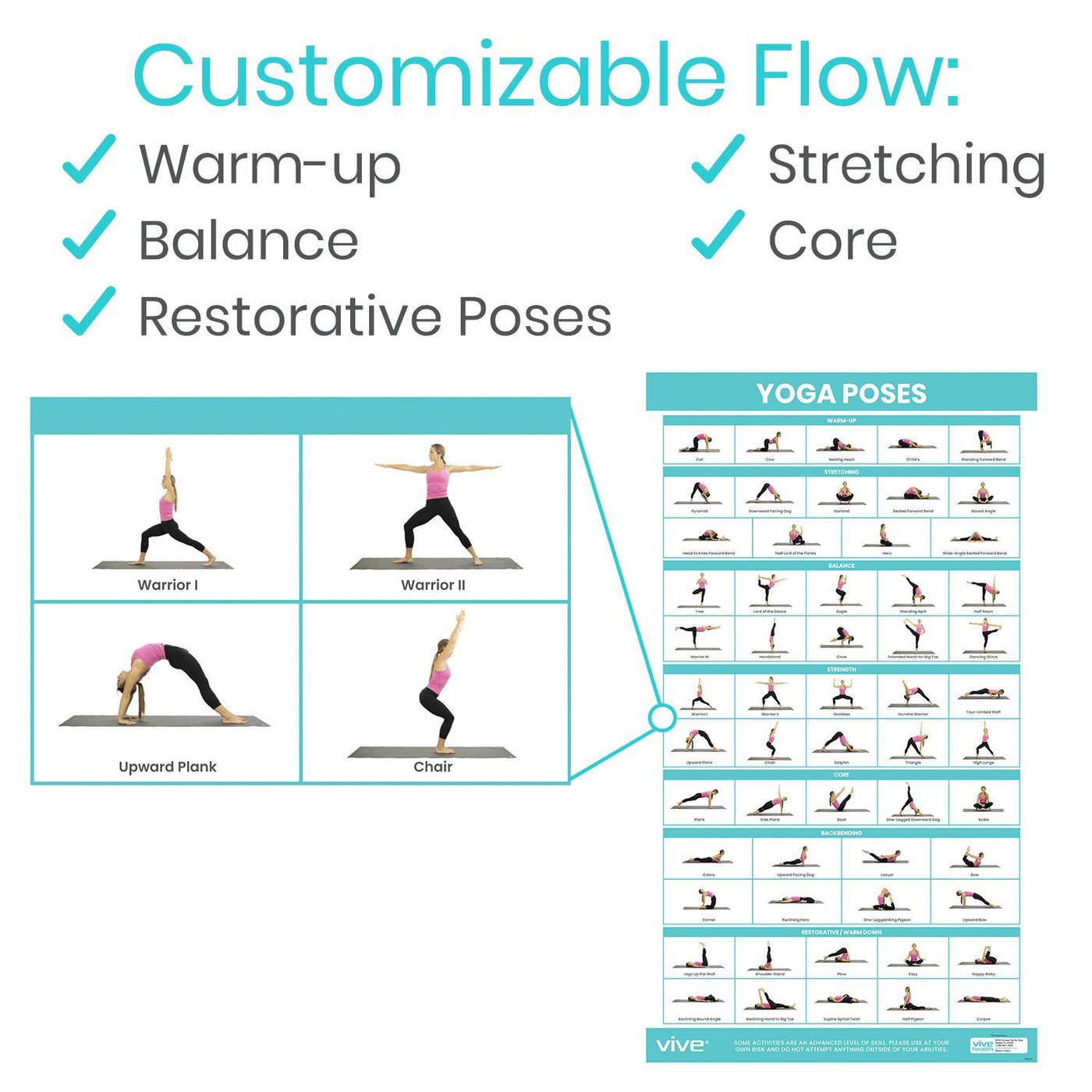 Yoga Poses Poster - Improve Flexibility, Strength and Balance — Vive Health