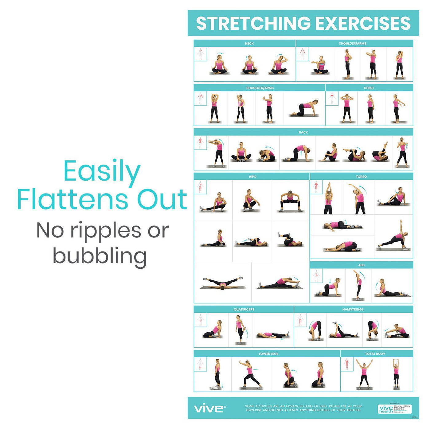 Stretching Workout Poster - 52 Exercises — Vive Health
