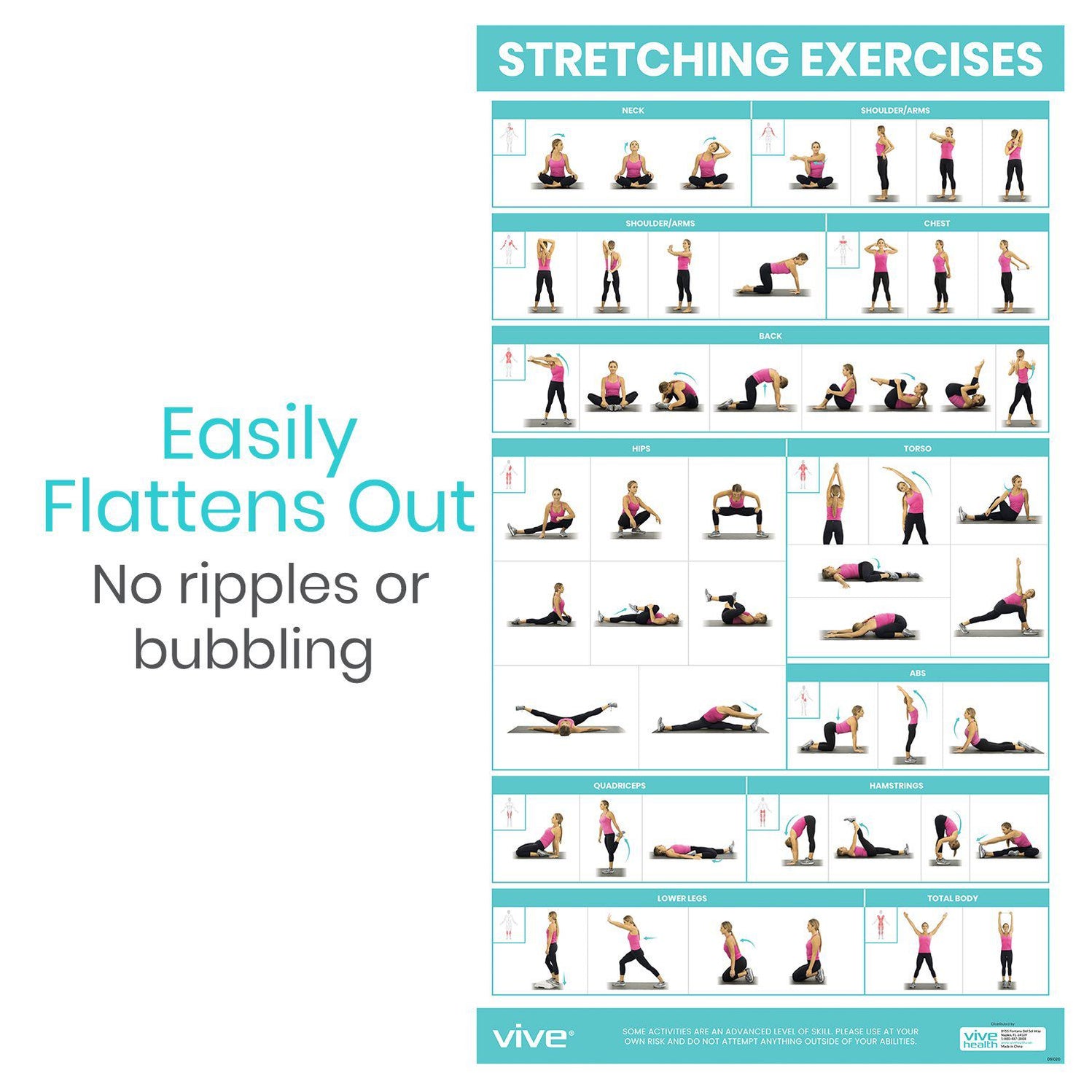 Stretching Workout Poster - 52 Exercises — Vive Health