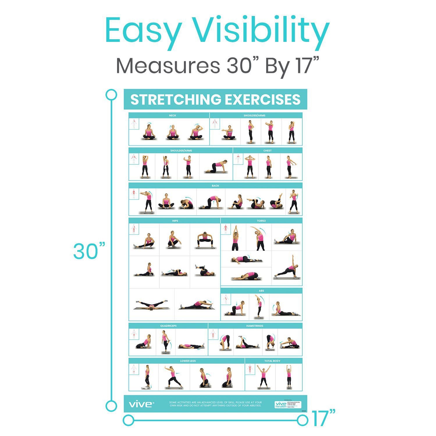 Stretching Workout Poster - 52 Exercises — Vive Health