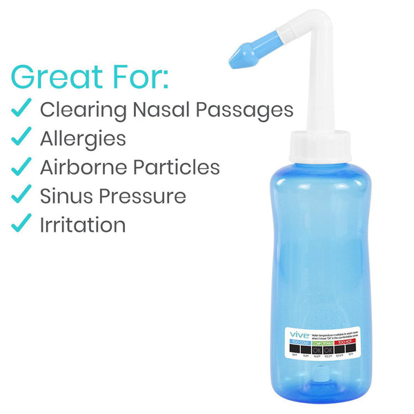 Nasal Rinse Kit - Includes Saline Solution - Vive Health