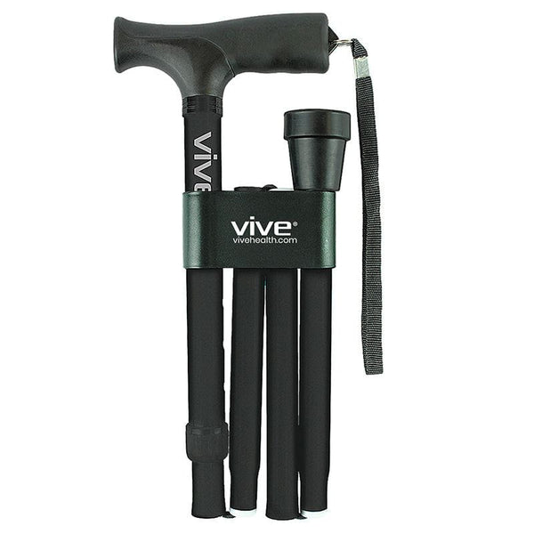 Folding Walking Cane - Collapsible & Adjustable - Vive Health