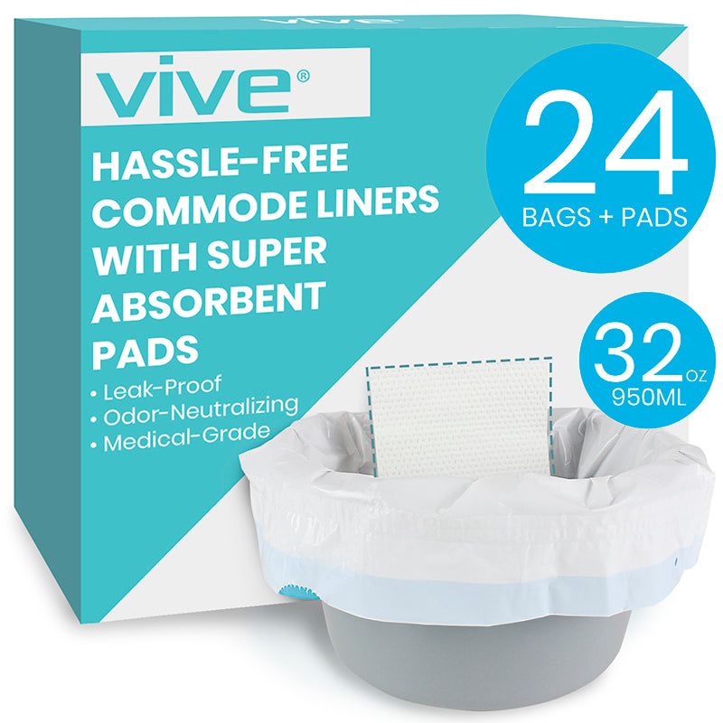Commode Liners - Disposable & Leakproof - Vive Health