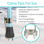 Cane Tip for Ice - Grip Attachment for Walking Stick — Vive Health