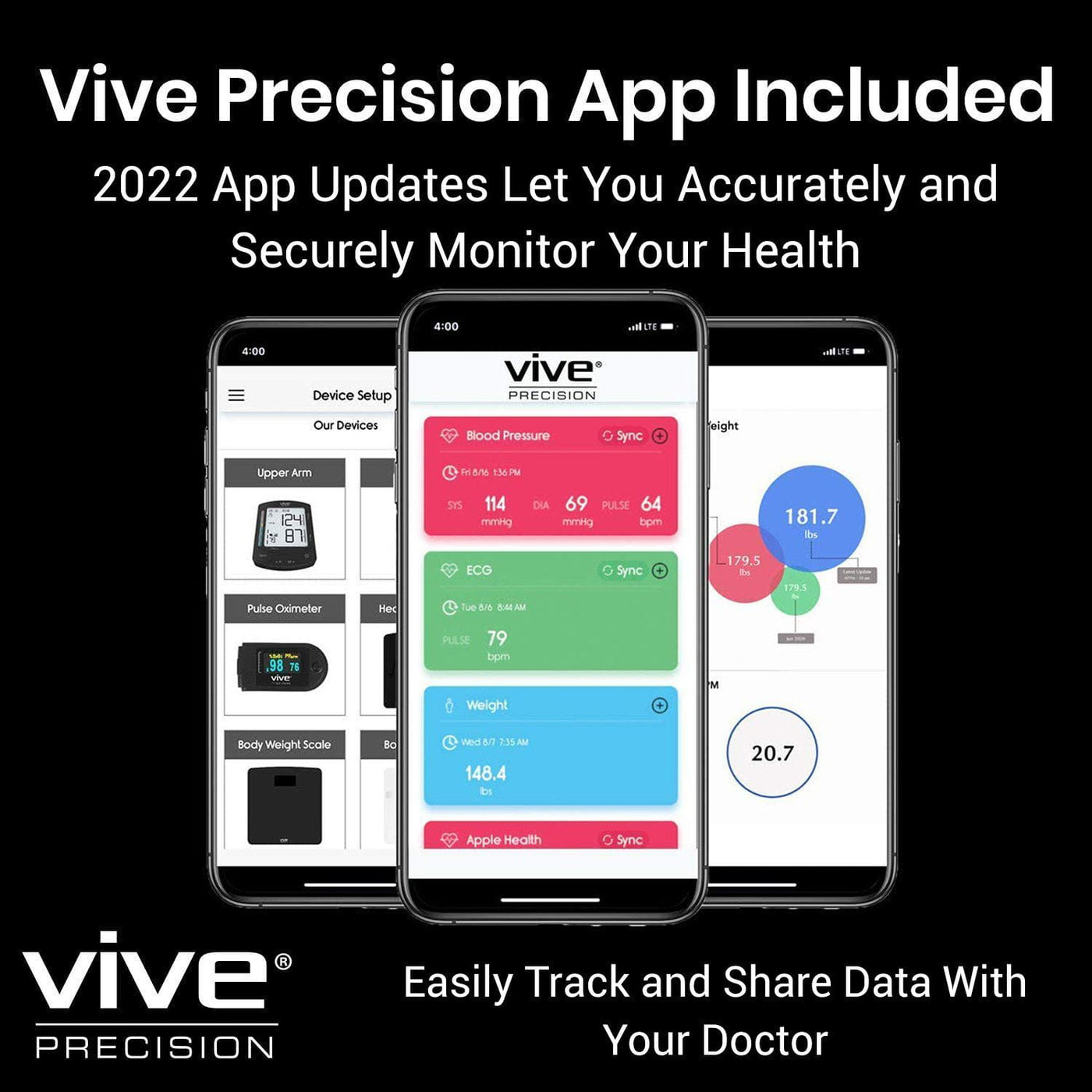 Smartphone Compatible Blood Pressure Monitor — Vive Health