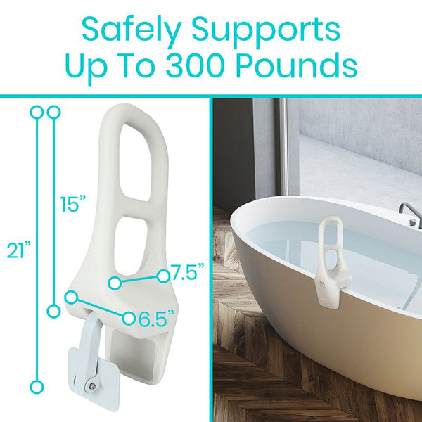 Bathtub Safety Rail - Tub Handrail & Grab Bar - Vive Health