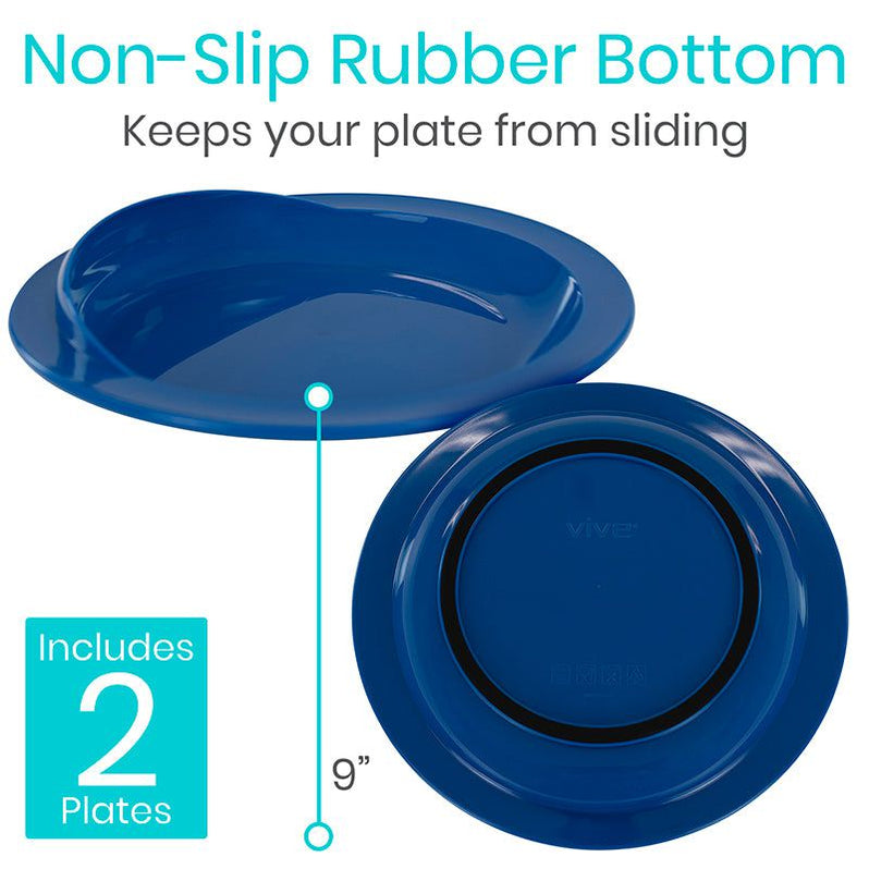 Scoop Plate (2 Pack) - Spill Proof Rehab Dining Ware — Vive Health