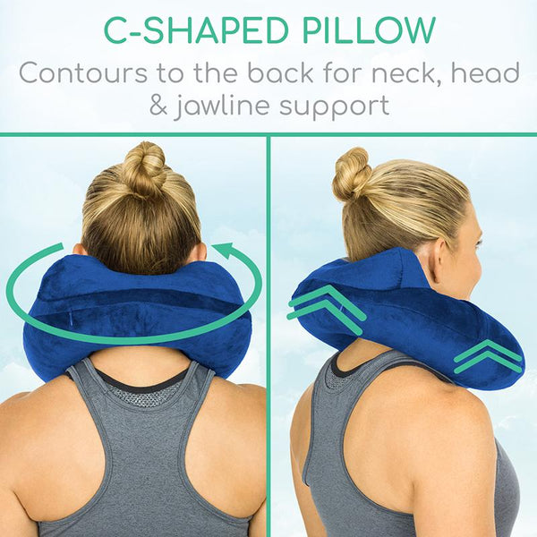 Travel Neck Pillow - Inflatable Headrest Support - Vive Health