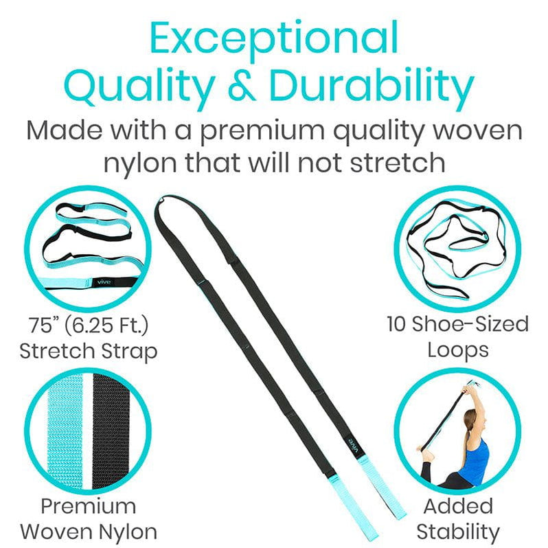 Stretch Out Strap - Yoga, Hamstring, Leg, Running & PT — Vive Health