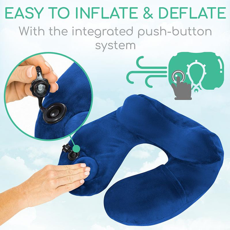Travel Neck Pillow - Inflatable Headrest Support — Vive Health