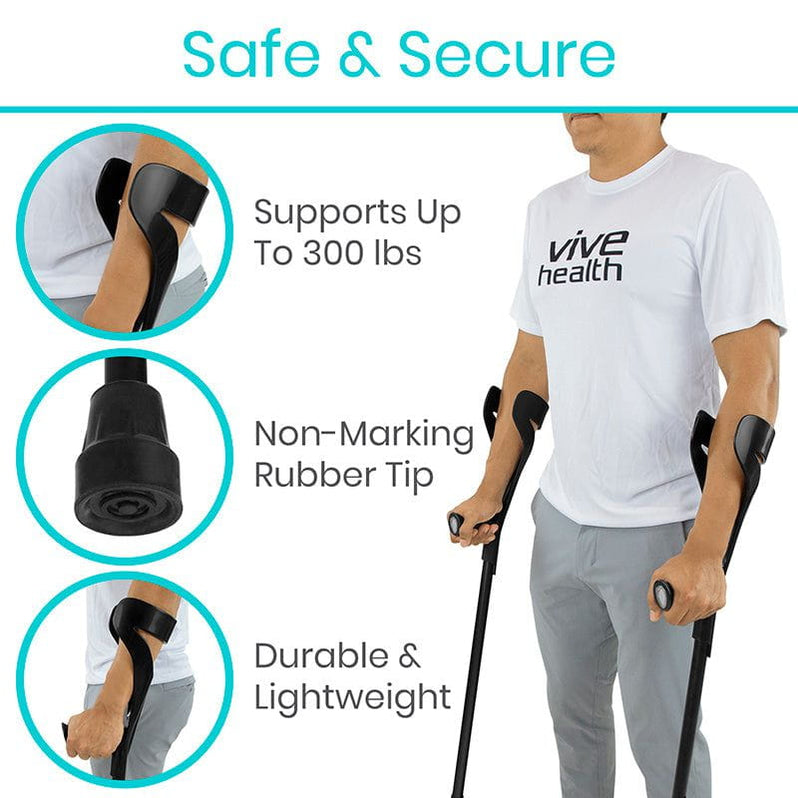 Forearm Crutches - Elbow & Arm Crutch for Walking — Vive Health