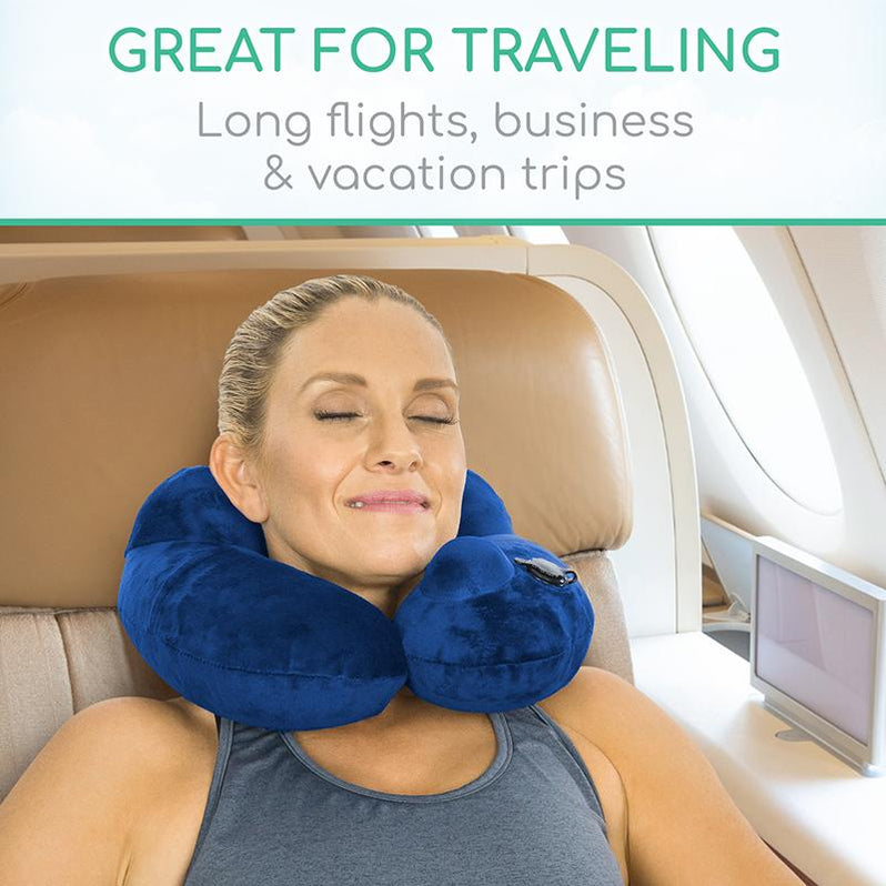 Travel Neck Pillow - Inflatable Headrest Support — Vive Health