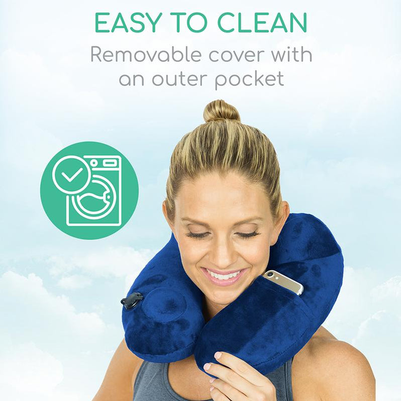 Travel Neck Pillow - Inflatable Headrest Support — Vive Health