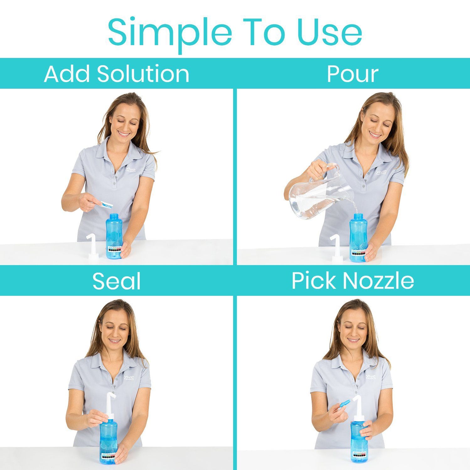 Nasal Rinse Kit - Includes Saline Solution — Vive Health