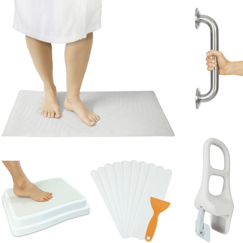 Bath Safety Bundle - Mat, Step, Bar, Rail, Non Slip Strips — Vive Health