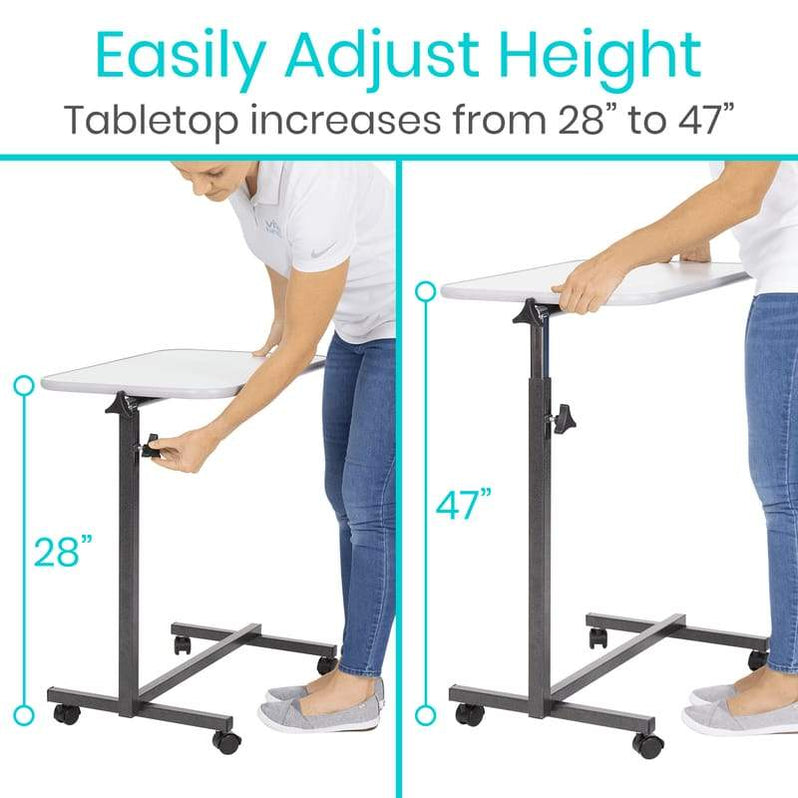 Compact Overbed Table - Tilting For Hospital Bed — Vive Health