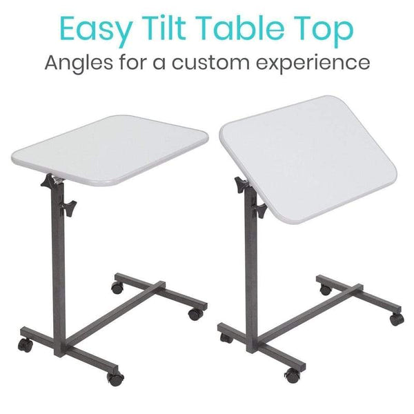 Compact Overbed Table - Tilting For Hospital Bed - Vive Health