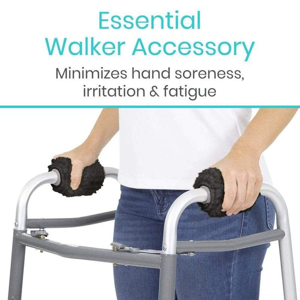 Sheepskin Padded Hand Grips for Folding Walker - Vive Health