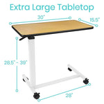 Overbed Table - Rolling Hospital Bed or Laptop Tray — Vive Health