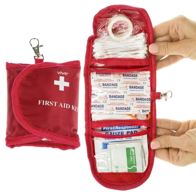 Mini First Aid Kit - 65 Piece Travel Safety To Go - Vive Health