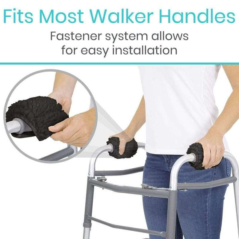Sheepskin Padded Hand Grips for Folding Walker — Vive Health
